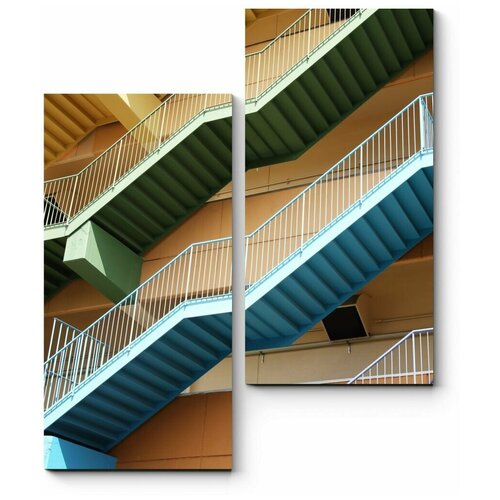 Модульная картина Цветные лестницы80x100