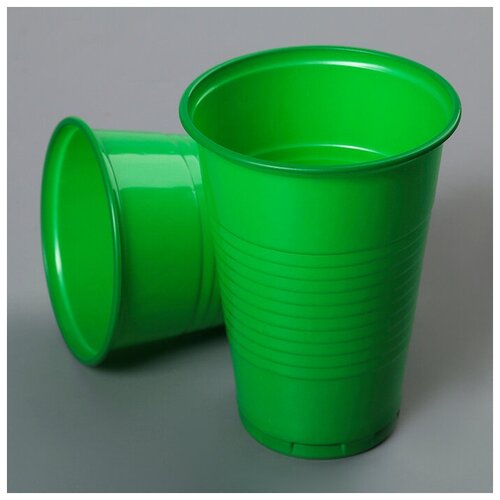 Стакан одноразовый пластиковый «Стандарт», 200 мл, цвет зелёный(100 шт.)