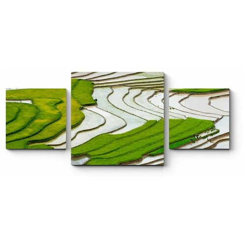 Модульная картина Рисовое поле в Му Чан Чай 100x43