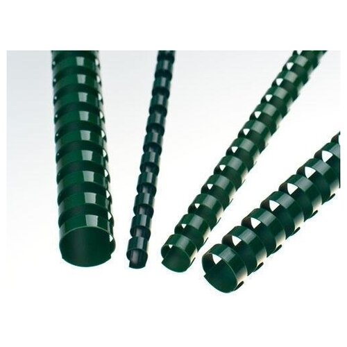 Пружины для переплета пластиковые Bulros 25 мм зеленые, 50 шт.