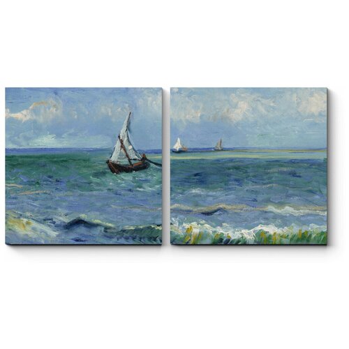 Модульная картина Морской пейзаж в Сен-Мари, Винсент Ван Гог 40x20