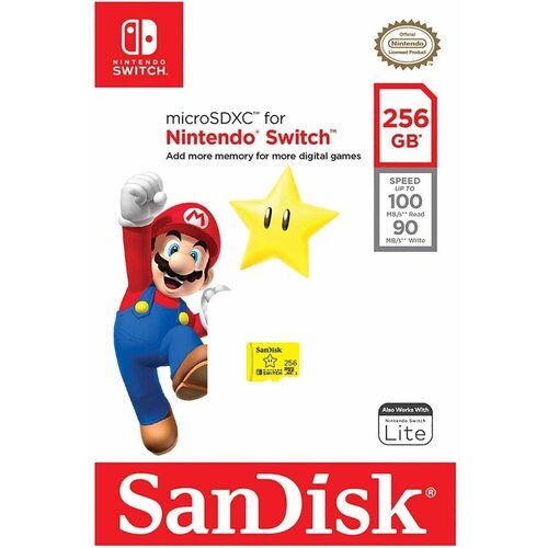 Карта памяти MicroSD 256GB Class 10 Nintendo Switch Cobranded V30 A1 UHS-I U3 (100/90 Mb/s)