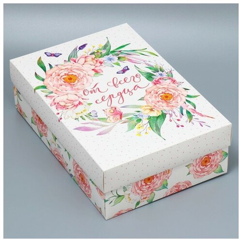 Коробка складная «Цветы», 30 × 20 × 9 см