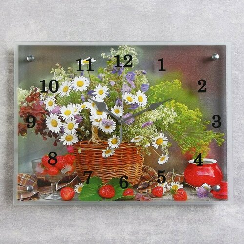 Часы настенные, серия: Цветы, "Цветы и ягоды", 30х40 см (комплект из 2 шт)