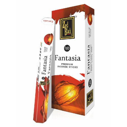 FANTASIA fab series Premium Incense Sticks, Zed Black (фантазия премиум благовония палочки, Зед Блэк), уп. 20 палочек.