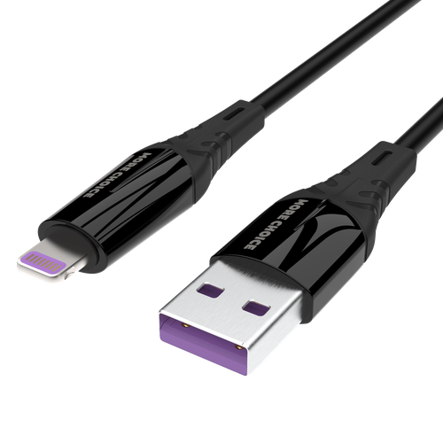 PURE Дата-кабель USB 2.4A для Lightning 8-pin More choice K35i силикон 1м Black