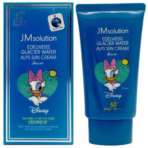 Jmsolution Охлаждающий солнцезащитный крем SPF50+/PA++++ / Edelweiss Glacier Water Alps Moist Suncream Snow Disney Daisy Duck, 50 мл