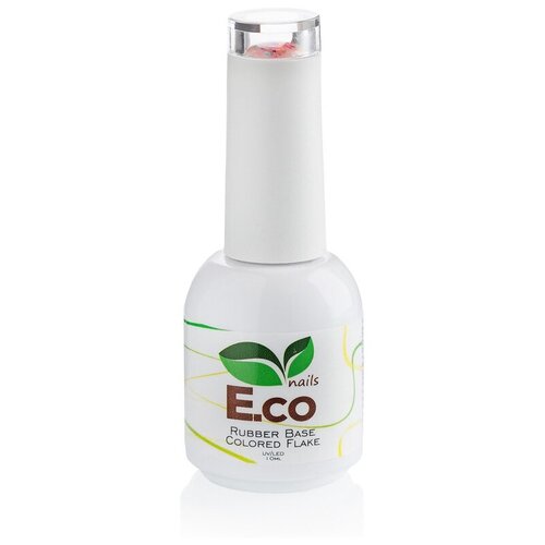 E.co nails Базовое покрытие Rubber Base Colored Flake, 004, 10 мл