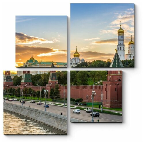 Модульная картина Закат в самом сердце Москвы 120x120