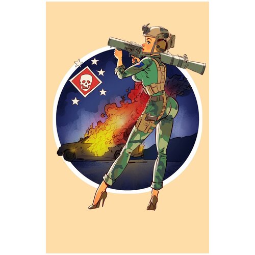 Постер / Плакат / Картина Девушка с базукой 60х90 см в подарочном тубусе