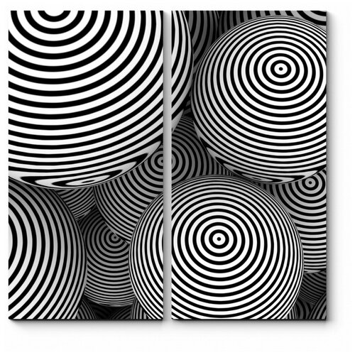 Модульная картина Черно-белая иллюзия 80x80