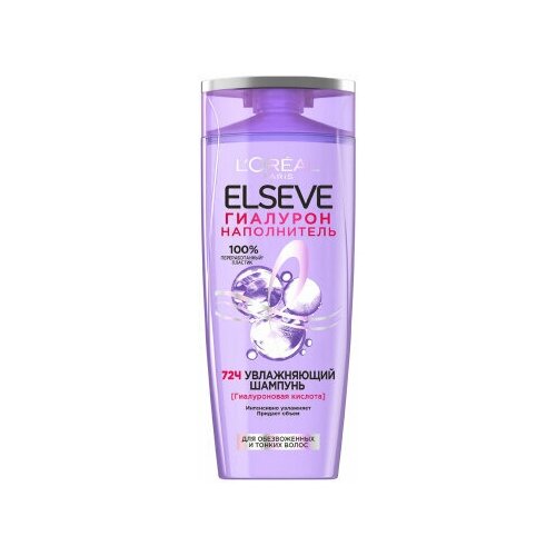 L'OREAL Шампунь увлажняющий Elseve Гиалурон Наполнитель для обезвоженных и тонких волос, 200 мл, 4 шт.