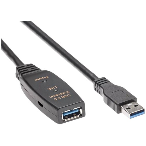 Кабель удлинительный USB A (M) - USB A (F), 10м, AOpen (ACU827A-10M)