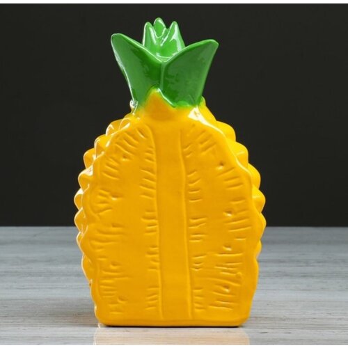 Копилка Керамика ручной работы "Долька ананаса", глянец, жёлтый цвет, 19 см