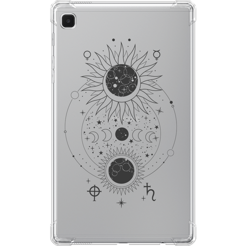 Противоударный силиконовый чехол для планшета Samsung Galaxy Tab A7 Lite 8.7 T225 Звездная карта таро черный