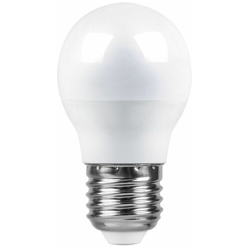 Лампа светодиодная LED 7вт Е27 белый шар | код. 25482 | FERON (50шт. в упак.)
