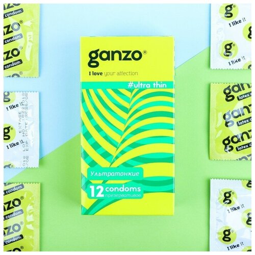 Ganzo Презервативы Ganzo Ultra thin, ультра-тонкие, 12 шт.