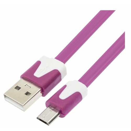 Дата-кабель М1 USB-MicroUSB, 1 м, сиреневый