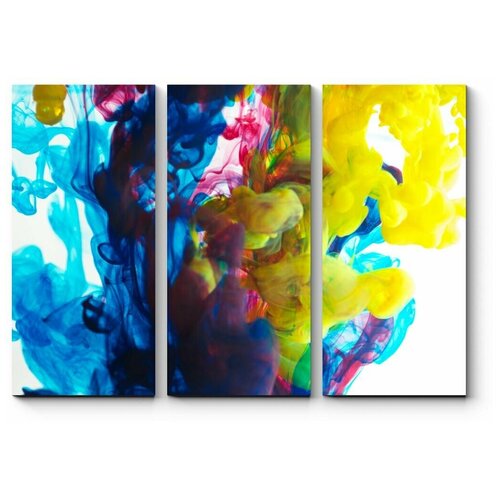 Модульная картина Краски в воде 60x43