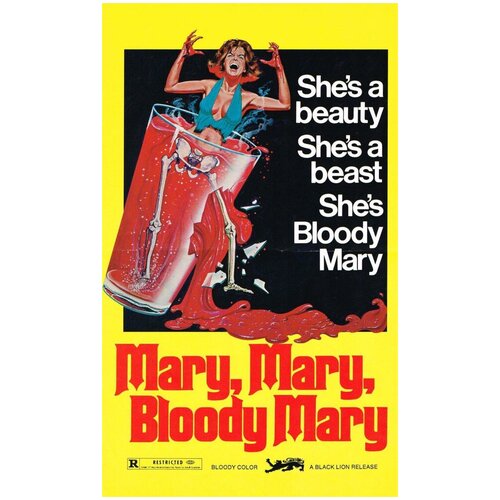 Постер / Плакат / Картина Рекламный плакат - Коктейль Mary, Mary, Bloody Mary 40х50 см в раме