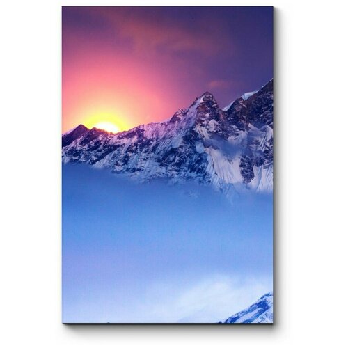 Модульная картина Последние лучи солнца в горах 40x60