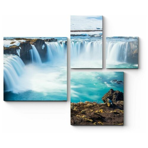 Модульная картина Грандиозный водопад Исландии 132x110