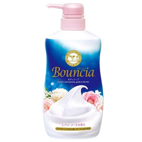 Cow Brand Мыло жидкое Bouncia с ароматом цветов, 500 мл, 500 г