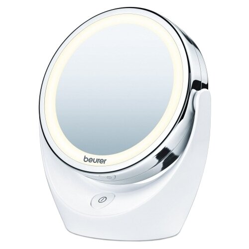 Beurer зеркало косметическое настольное BS49 зеркало косметическое настольное BS49 с подсветкой, хром/белый