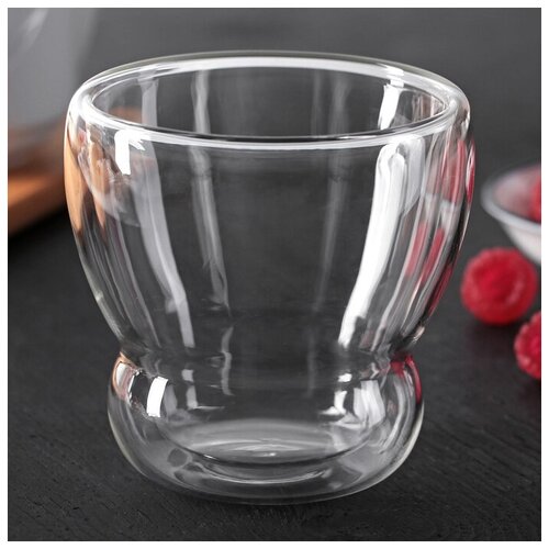 Стакан с двойными стенками "Поль. Дуо волнистый", 250 мл, боросиликатное стекло