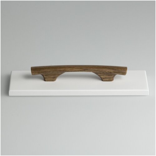 Ручка мебельная 96 мм, деревянная, коричневая, для кухни или кухонной мебели, шкафа, модель: "Yamato 96" 1 шт.