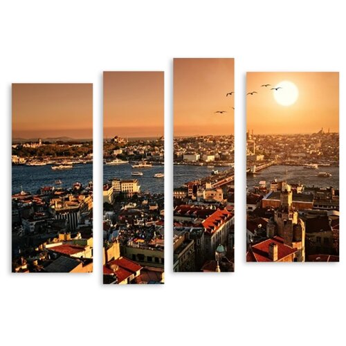 Модульная картина на холсте "Солнечный Стамбул" 120x91 см