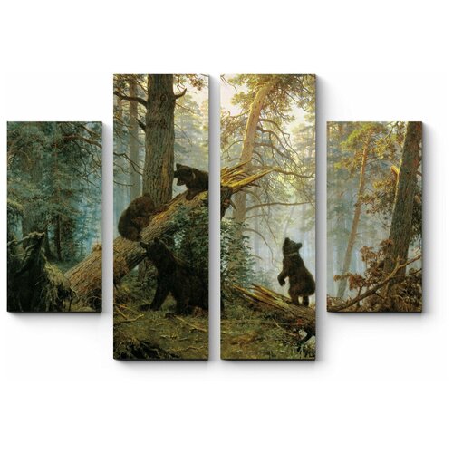 Модульная картина Утро в сосновом лесу, Иван Шишкин 90x68