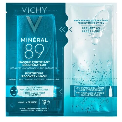 Vichy Экспресс-маска на тканевой основе MINERAL 89 из микроводорослей, 29 г, 29 мл