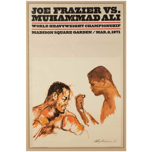 Постер / Плакат / Картина Бокс - Бой Joe Frazier - Muhammad Ali 50х70 см в подарочном тубусе