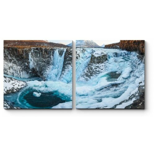 Модульная картина Водопад в плато Путорана 50x25