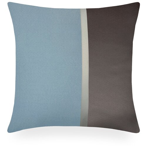 Наволочка - чехол для декоративной подушки на молнии "Эмма" 45 х 45 см, голубой, серый