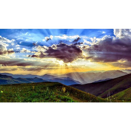 Картина на холсте 60x110 Альянс Лес "Meadows summer Hiking" на подрамнике / интерьер/ декор