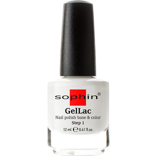 Sophin - Софин Гель-лак для ногтей УФ 2в1 база+цвет без использования УФ лампы №0654 (белый), 12 мл -