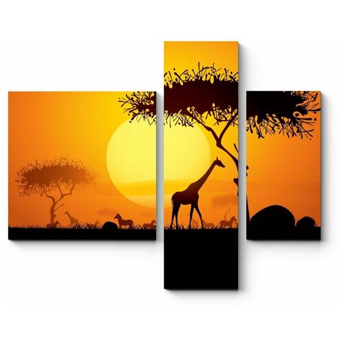 Модульная картина Великолепный африканский закат 130x107