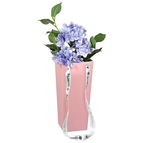 Подарочный пакет для цветов/сладостей/конфет/праздников "Призма", с ручками, розовый, "QWERTY"