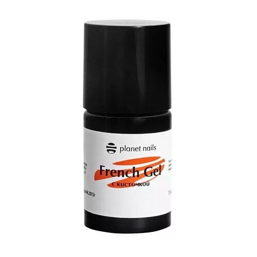 Planet nails гель French Gel моделирующий трехфазный (с кисточкой), 15 мл, бесцветный