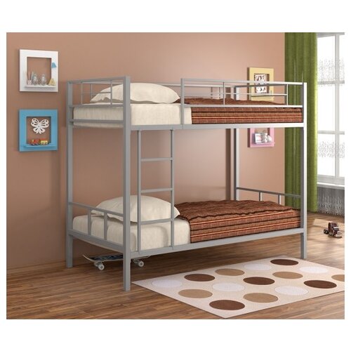 Двухъярусная кровать Формула мебели Севилья - 2, размер (ДхШ): 198х96 см, спальное место (ДхШ): 190х90 см, цвет: серый