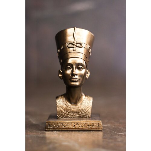Статуэтка царица Нефертити 16 см Гипс бронзовый