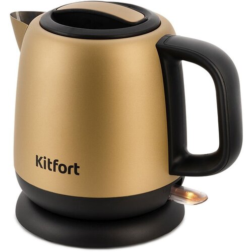 Чайник электрический Kitfort KT-6111 1л. 1630Вт золотистый/черный корпус: металл/пластик (КТ-6111)