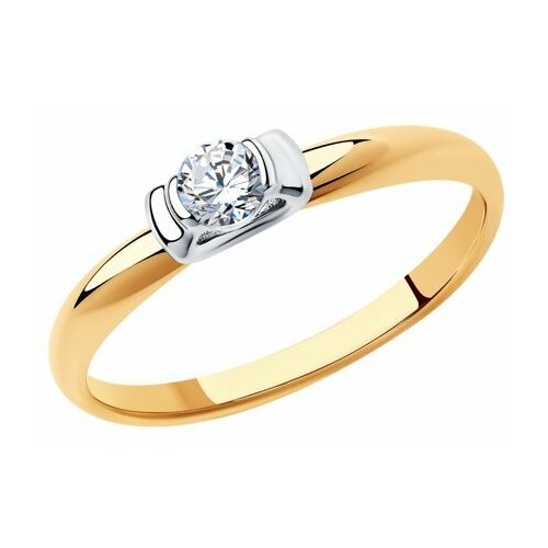 Кольцо Diamant online, золото, 585 проба, фианит, размер 17