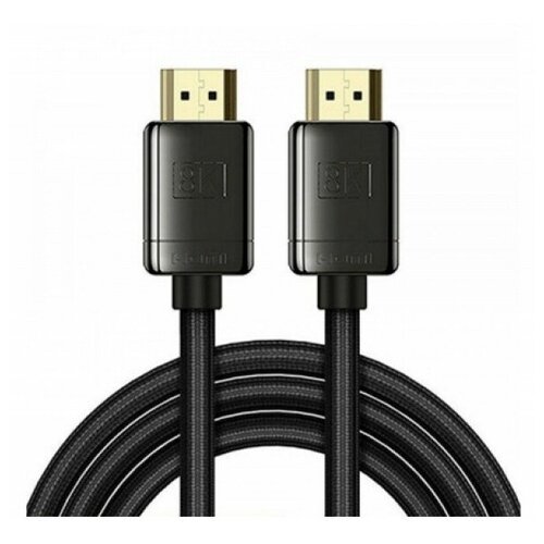 Кабель HDMI - HDMI Baseus WKGQ030001 High definition, 0.5м, круглый, силикон, версия 2,0, 4K, цвет: чёрный