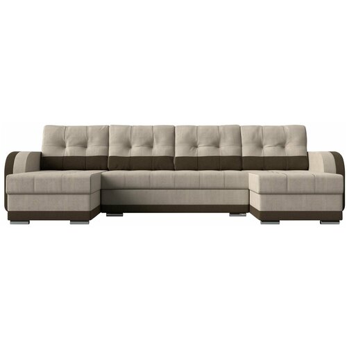 П-образный диван Марсель, бежевый; коричневый