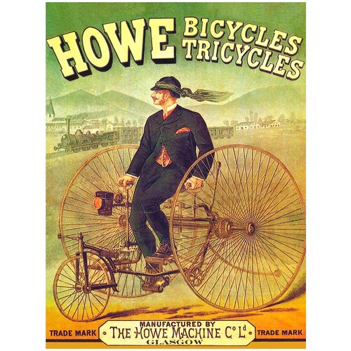 Постер / Плакат / Картина Трехколесный велосипед 40х50 см в подарочном тубусе