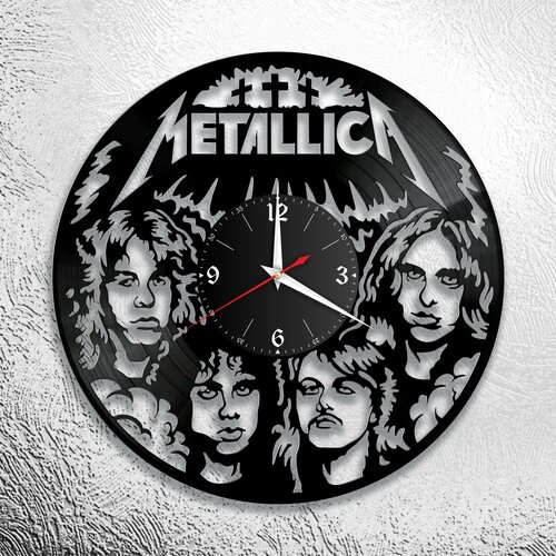 Настенные часы из виниловой пластинки с группой Metallica