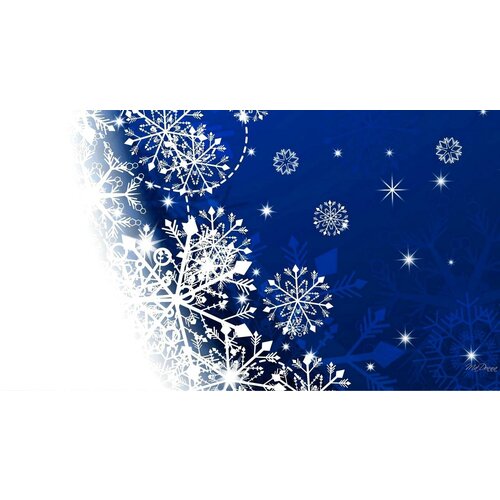 Картина на холсте 60x110 LinxOne "Снежинки вектор зима праздник" интерьерная для дома / на стену / на кухню / с подрамником